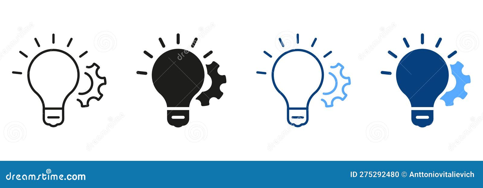 Power Of Creativity Solution Line And Silhouette Icon Set. Lightbulb ... Power Of Creativity Solution Line And Silhouette Icon Set. Lightbulb ...