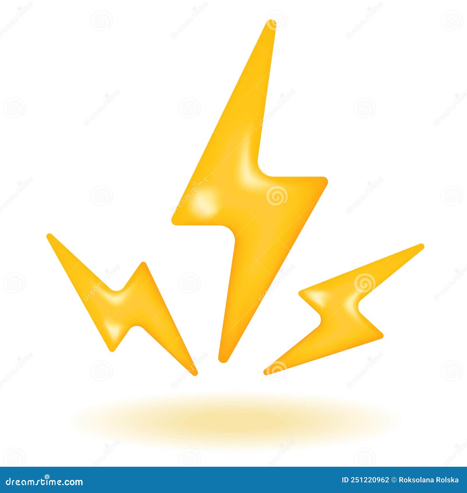 Power 3d Vector Icon, Flash of Yellow Lightning. Minimal Cartoon ...