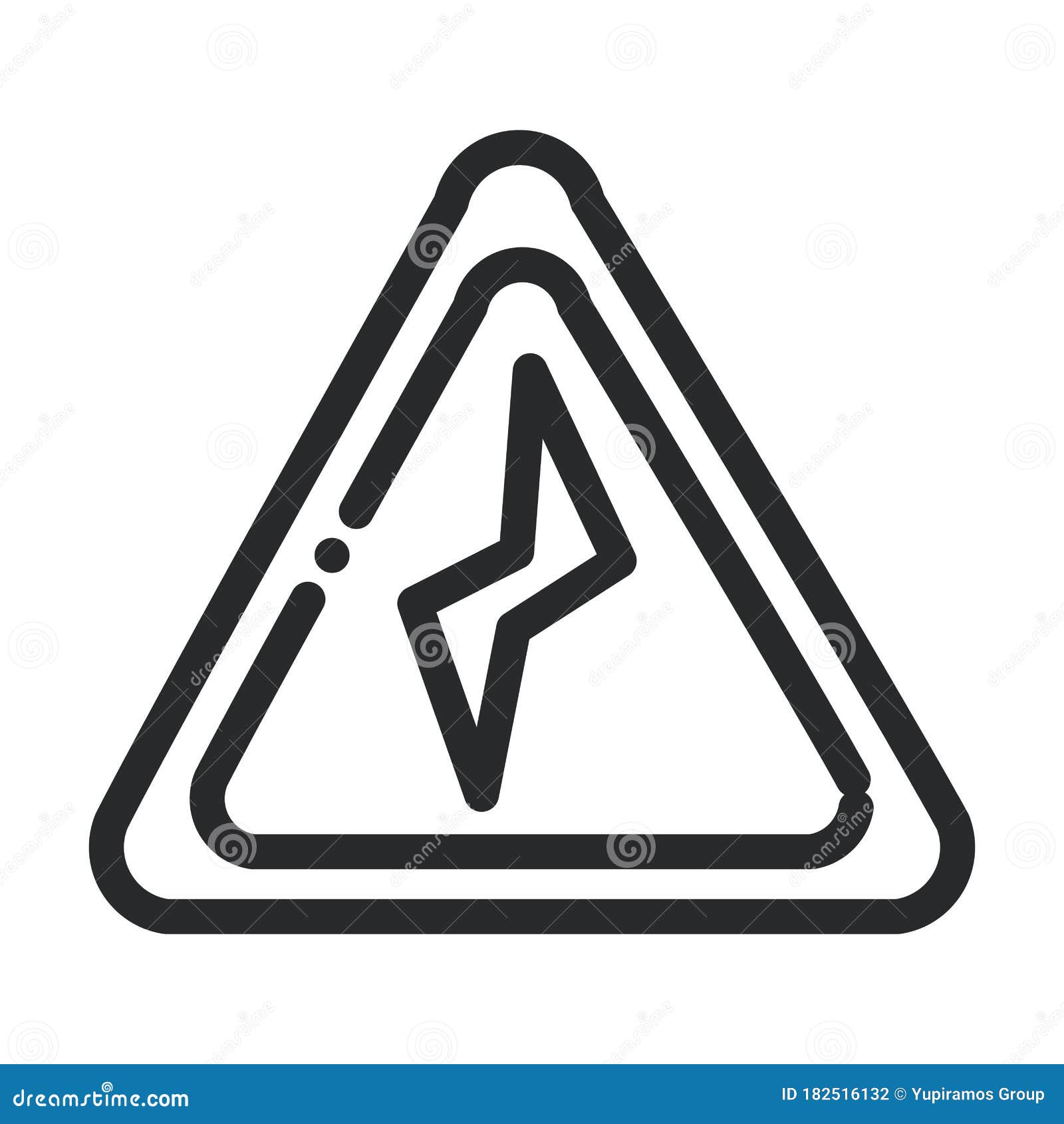 Power Danger Sign Laboratory Science and Research Line Style Icon Stock ...