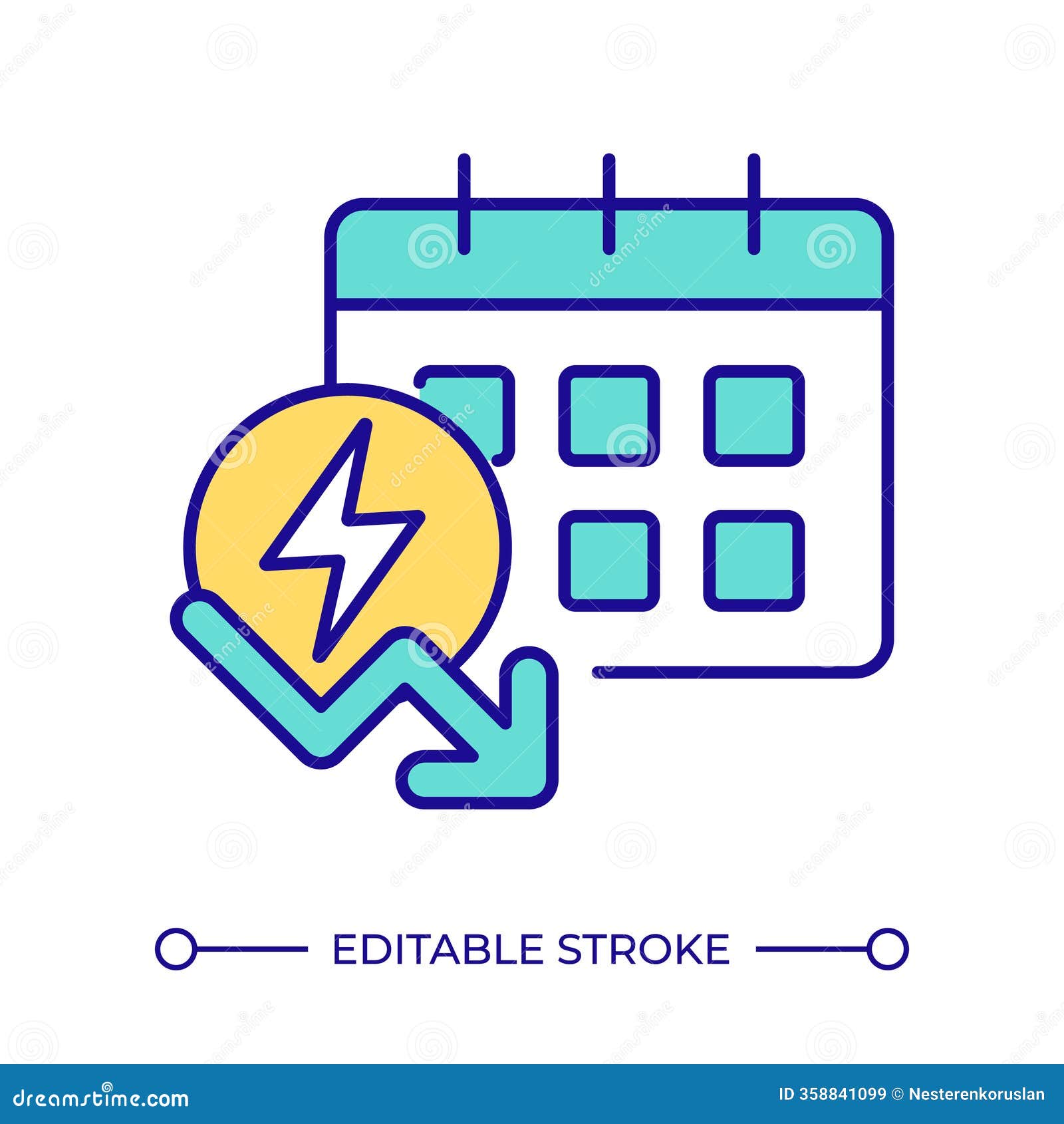Power Decrease Schedule RGB Color Icon Stock Illustration ...