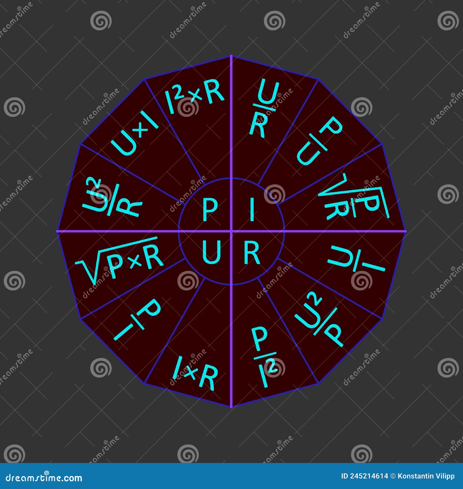 Power. Direct Current. Ohm S Law (color) Stock Vector - Illustration of ...