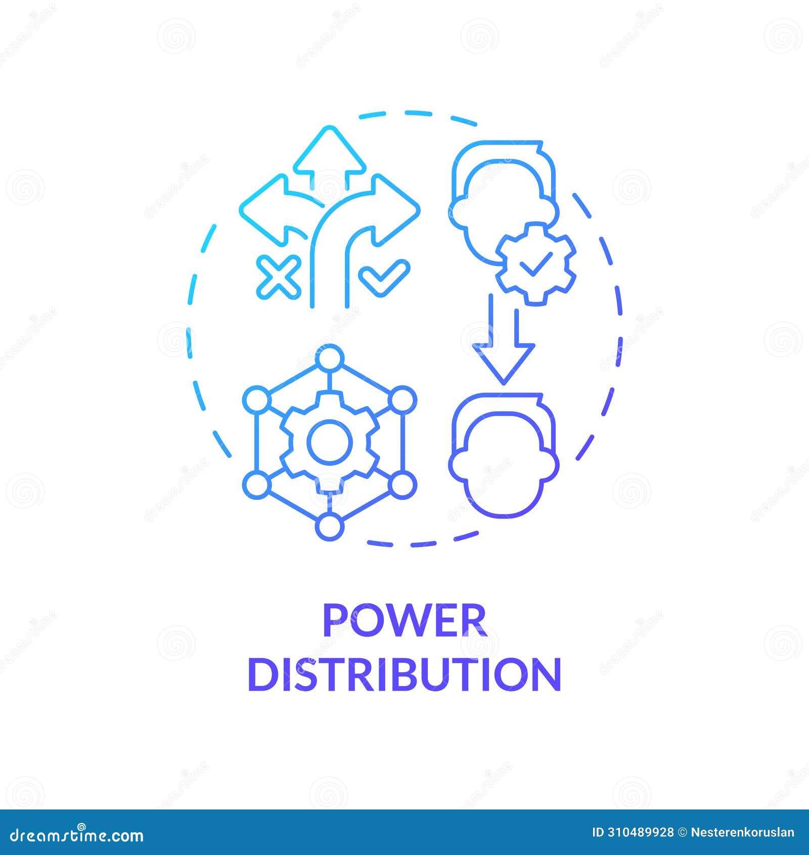 Power Distribution Blue Gradient Concept Icon Stock Vector ...