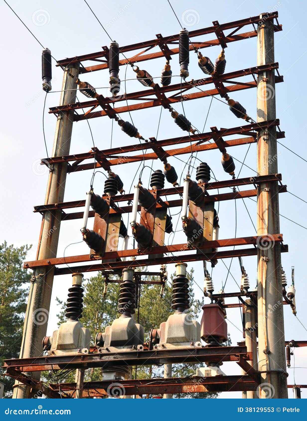 Power Distribution High Voltage Stock Image - Image of concrete ...