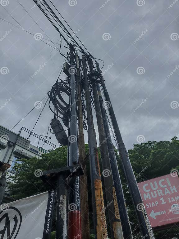 Power Distribution Tower Cables Banner Editorial Image - Image of ...
