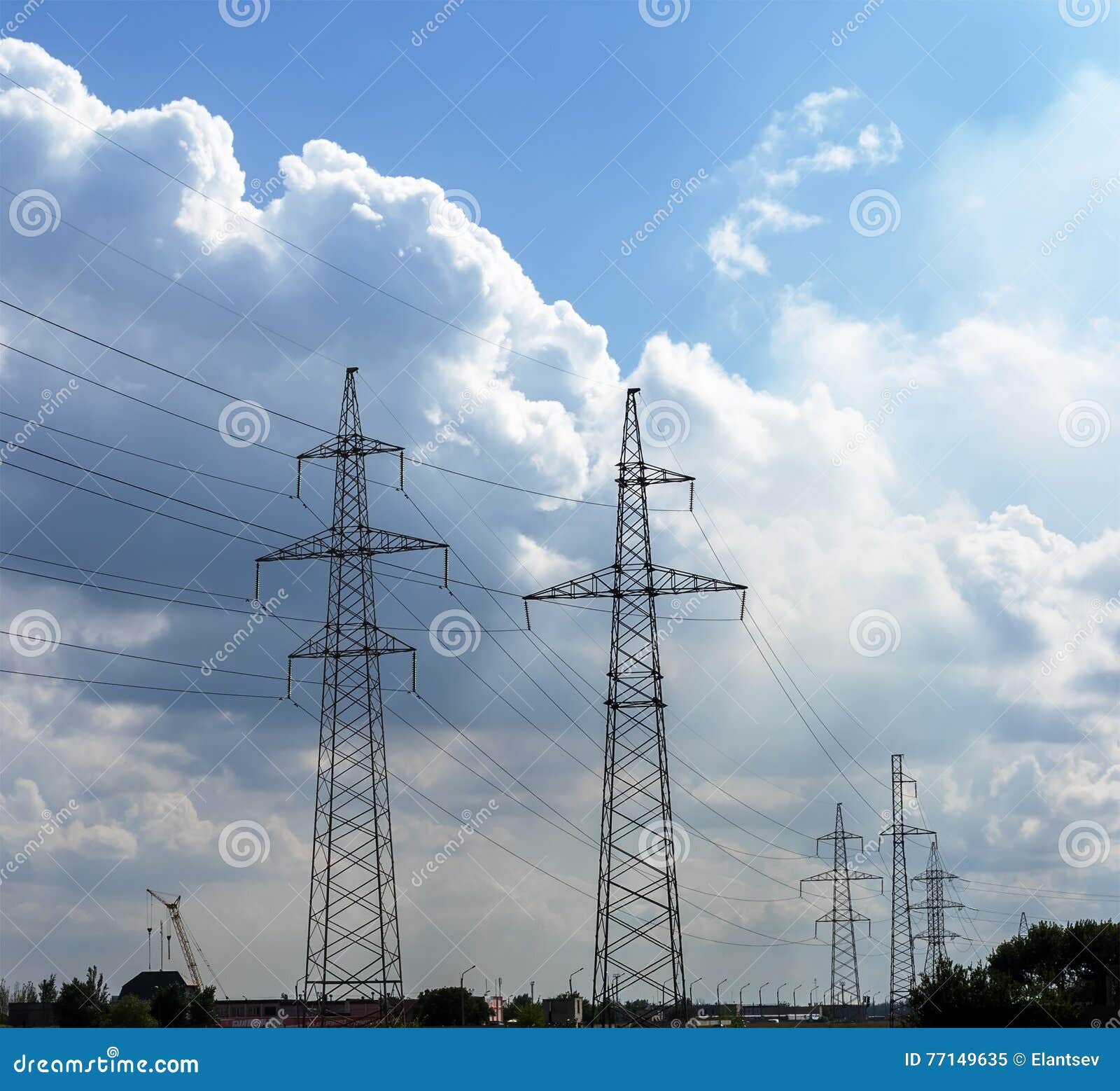 Power distribution tower stock image. Image of electrical - 77149635