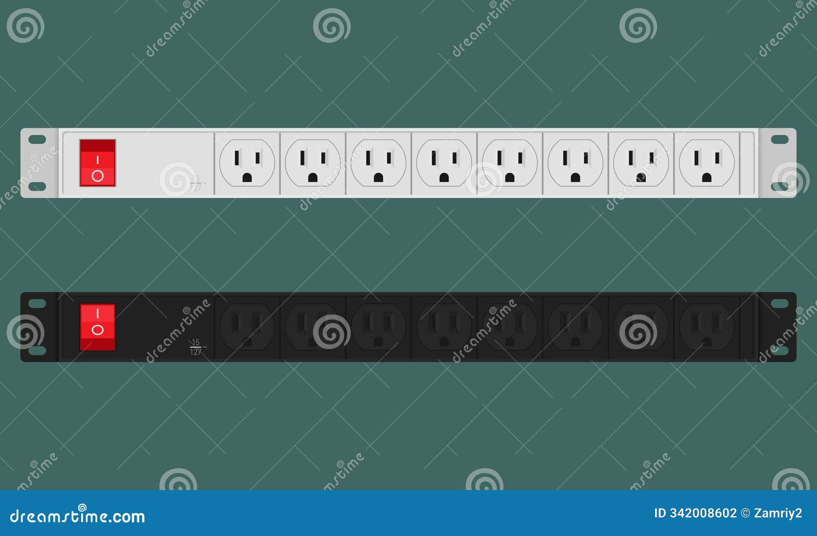 Power Distribution Unit With Sockets Of Type B Vector Illustration ...