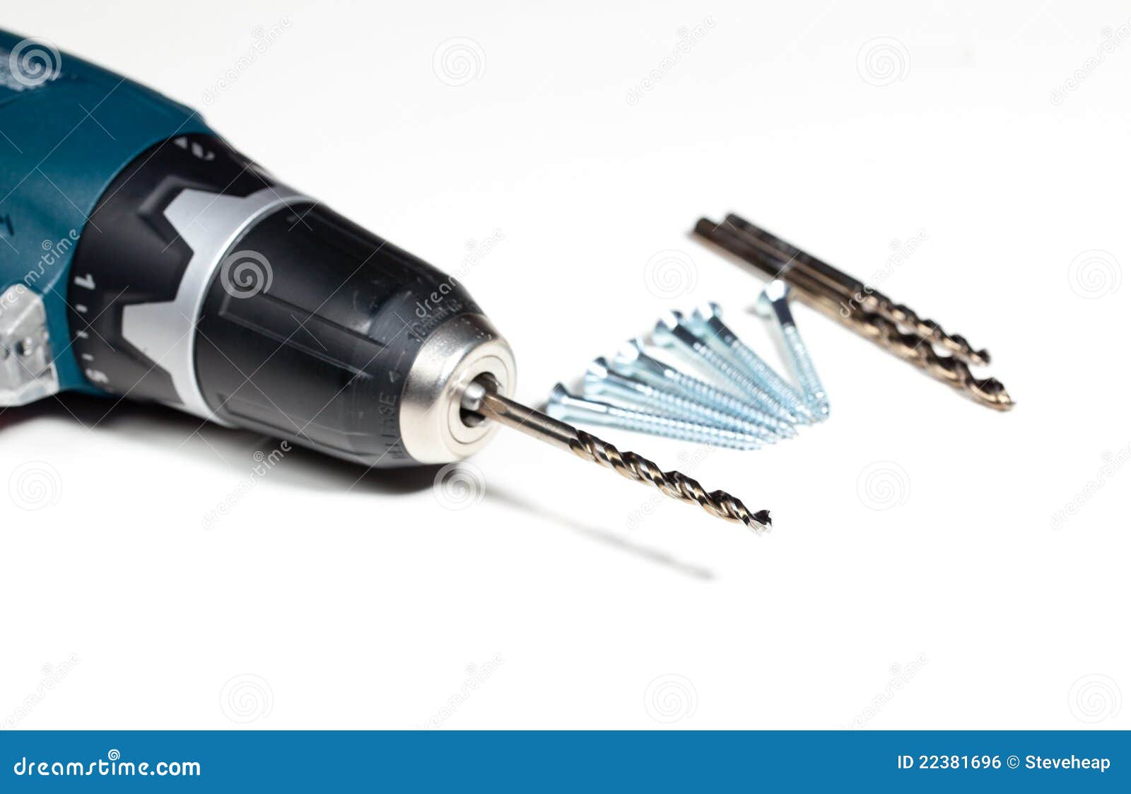 Power drill chuck with bit stock photo. Image of chuck - 22381696