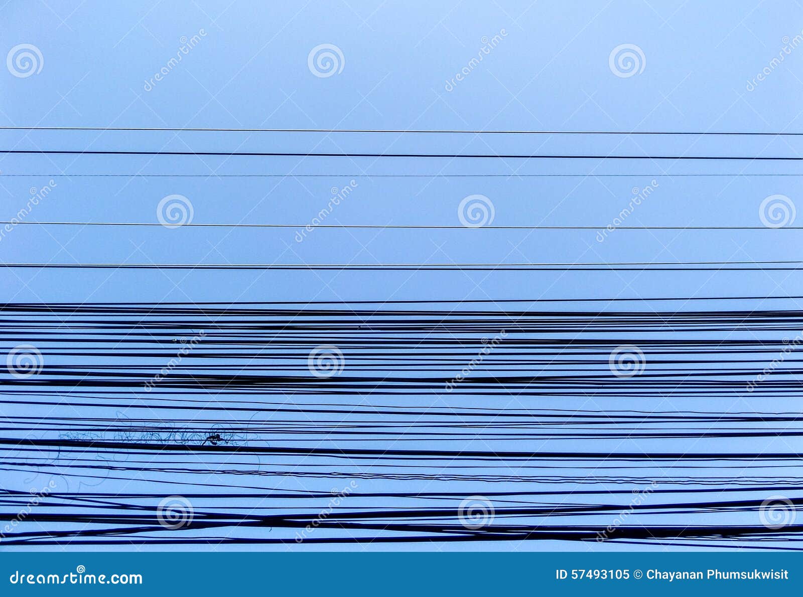 Power Electric Line in Blue Sky Stock Image - Image of metal, industry ...