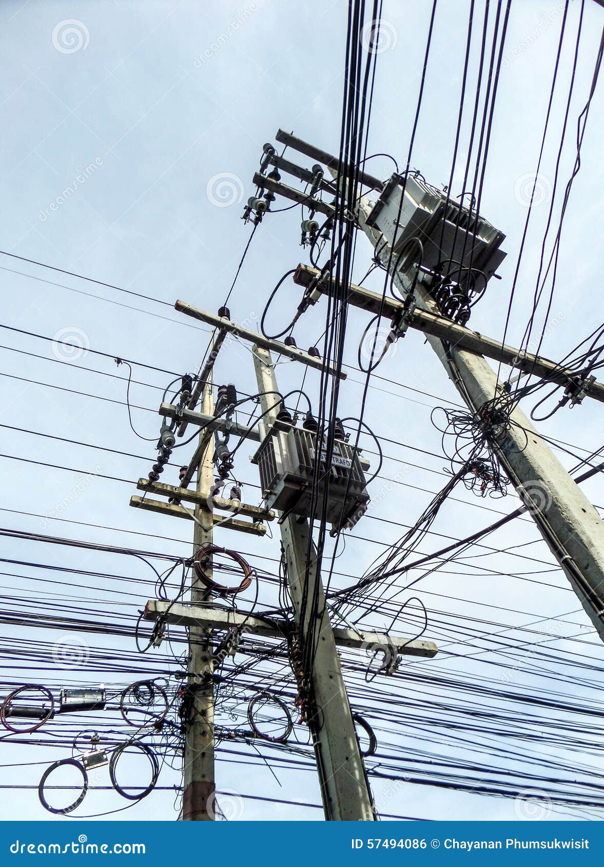Power Electric Line stock photo. Image of cloud, color - 57494086
