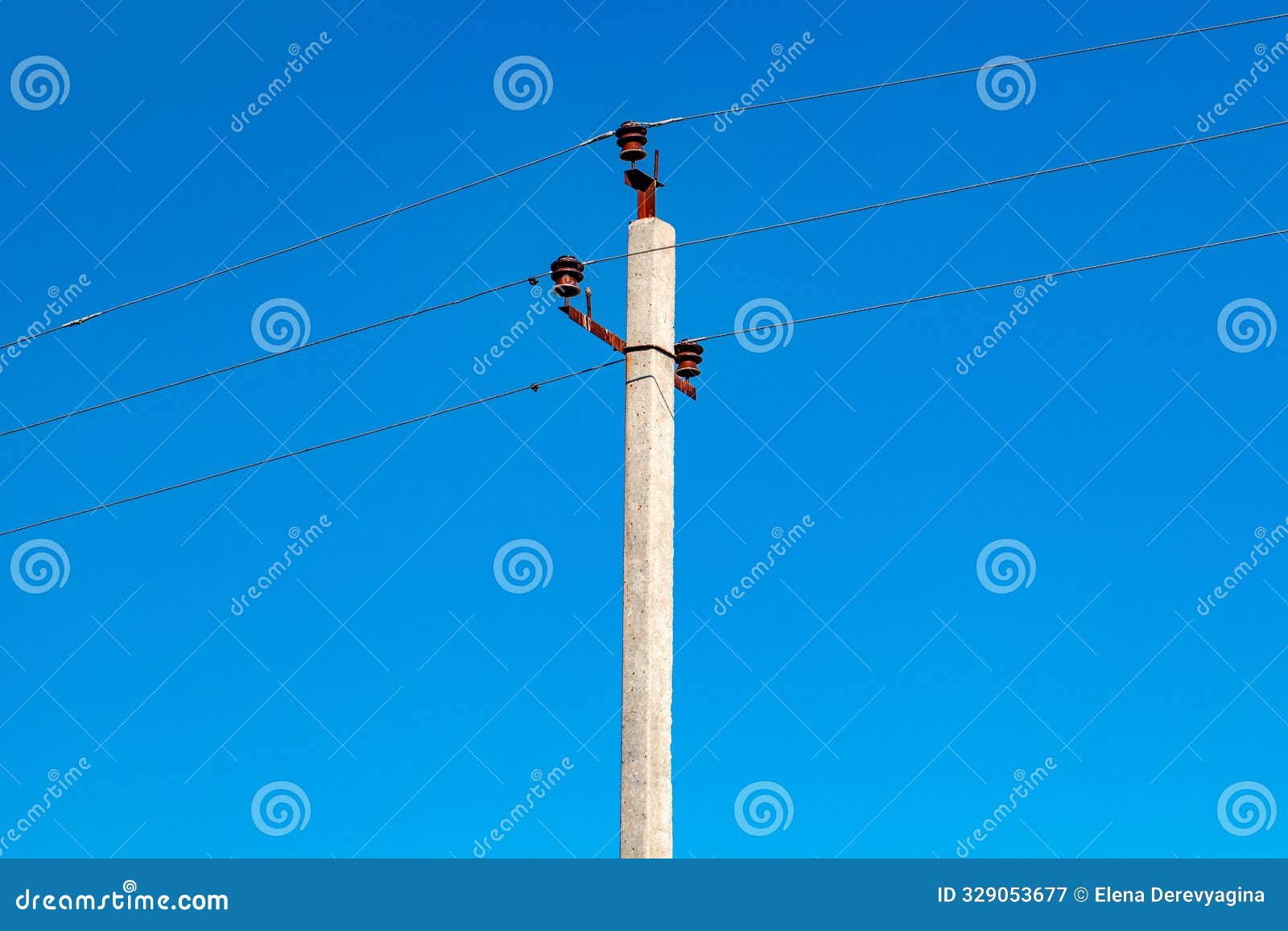 Power Electric Pole with Stretched Wires Stock Image - Image of danger ...