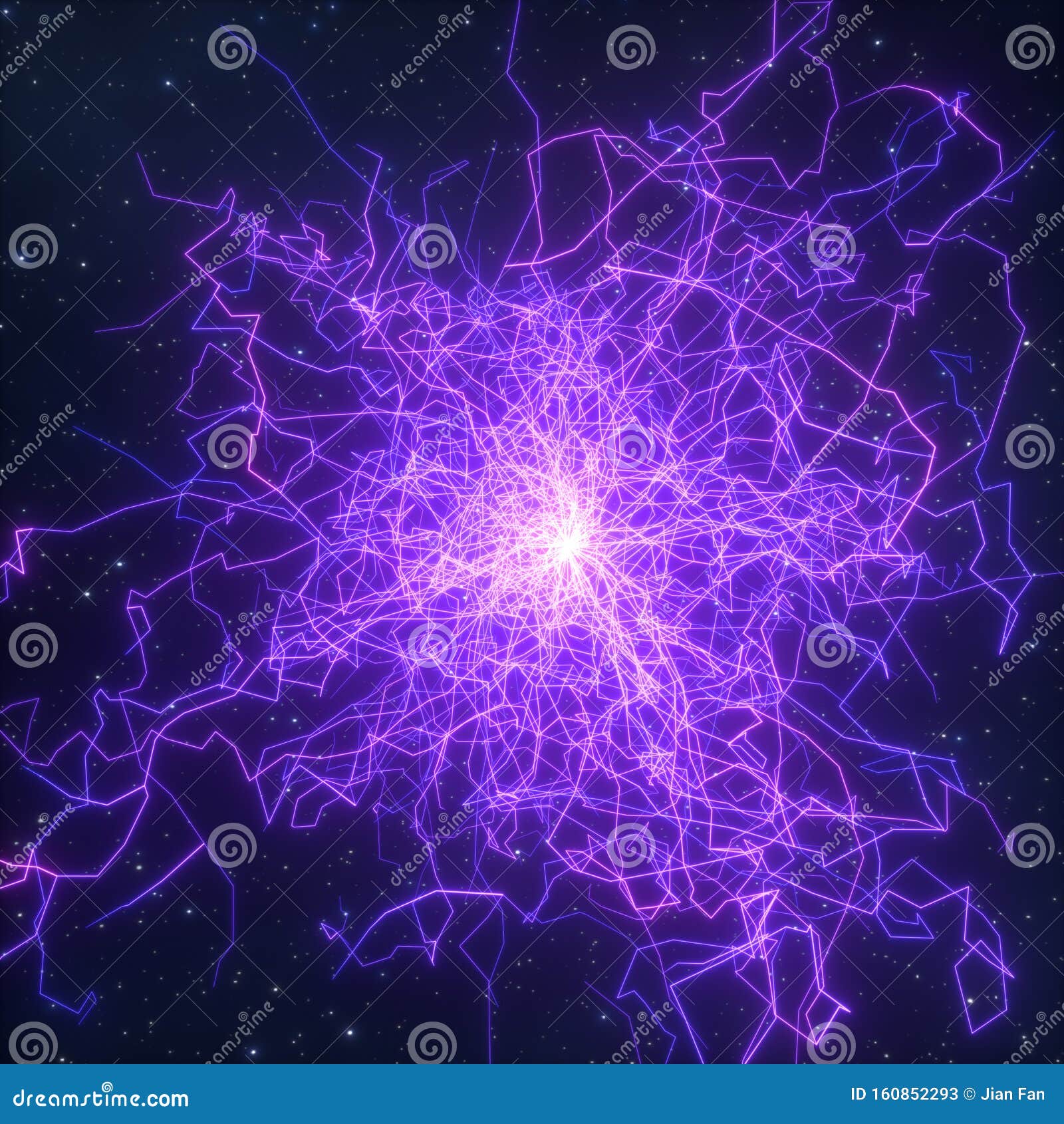 Power Electrical Energy and Lightning Spark, 3d Rendering Stock ...