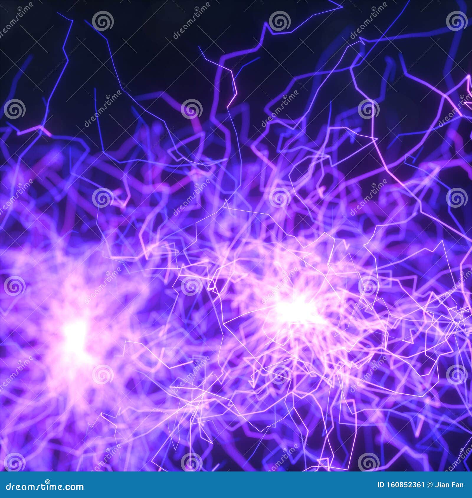 Power Electrical Energy and Lightning Spark, 3d Rendering Stock ...