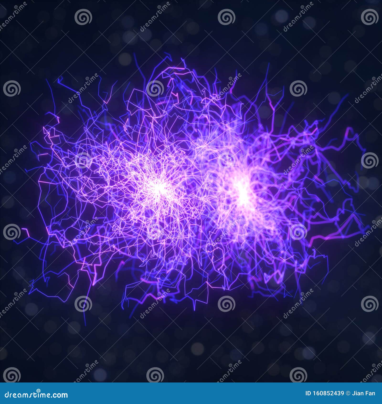 Power Electrical Energy and Lightning Spark, 3d Rendering Stock ...