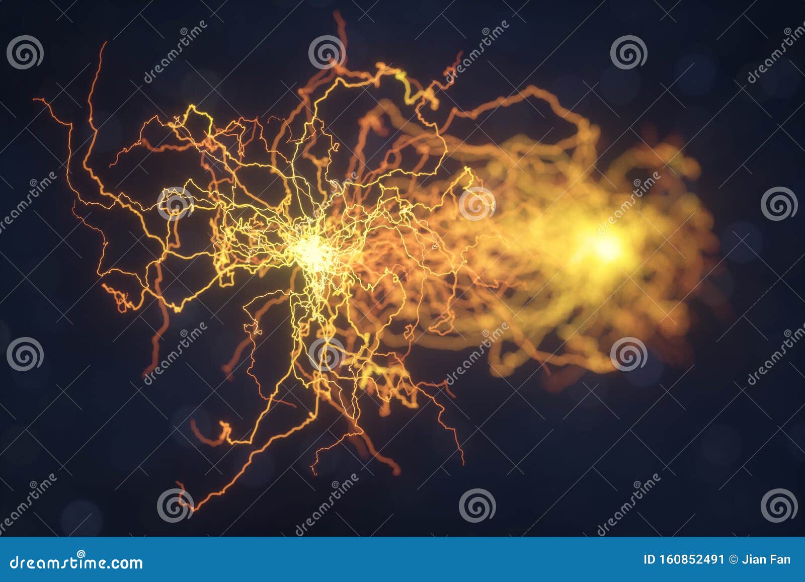 Power Electrical Energy and Lightning Spark, 3d Rendering Stock ...