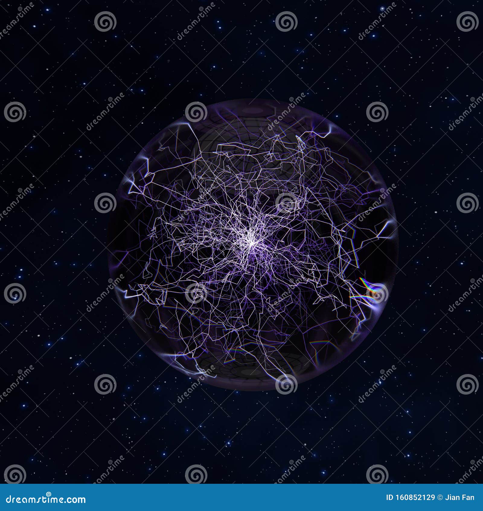 Power Electrical Energy and Lightning Spark, 3d Rendering Stock ...