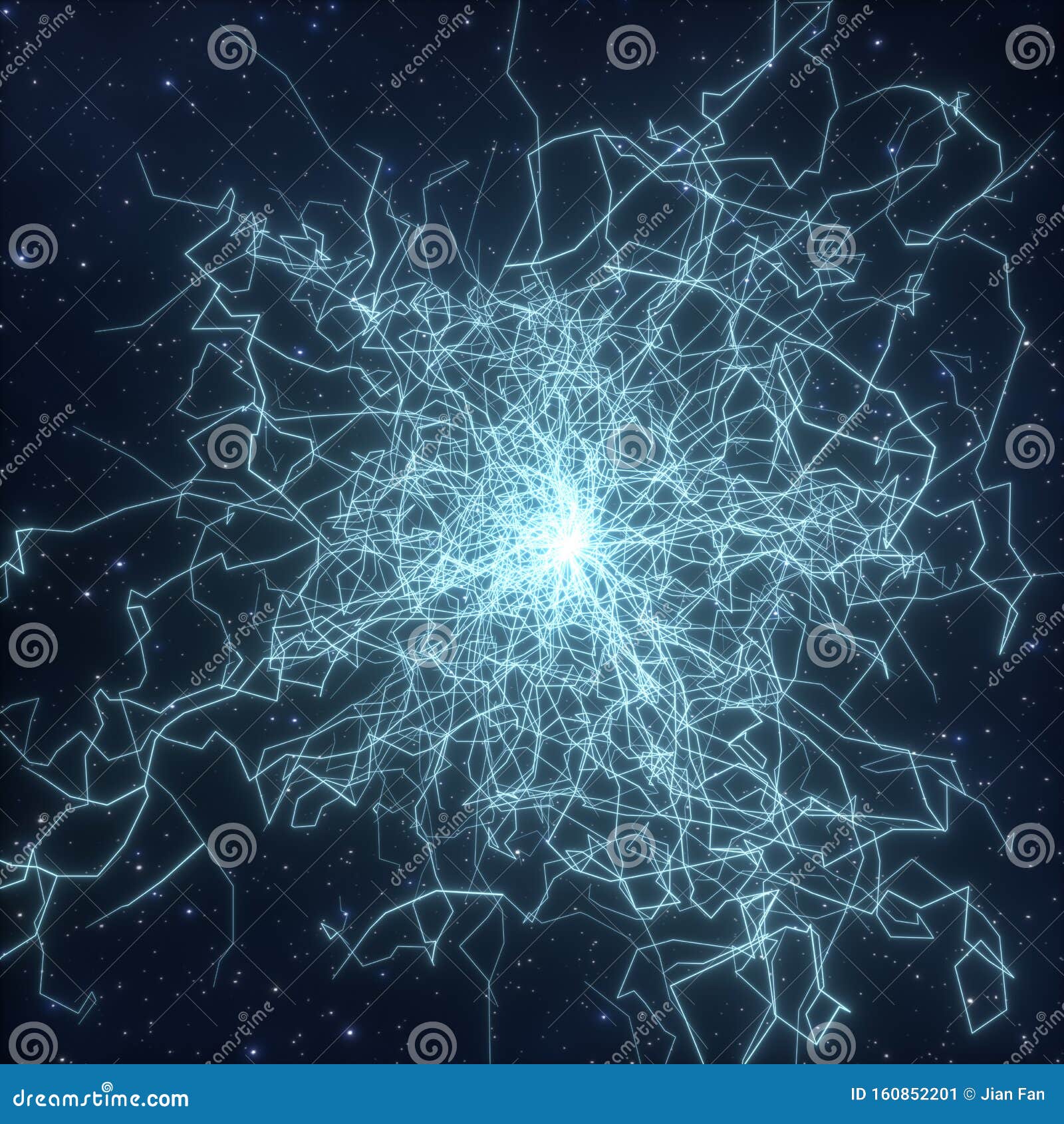 Power Electrical Energy and Lightning Spark, 3d Rendering Stock ...
