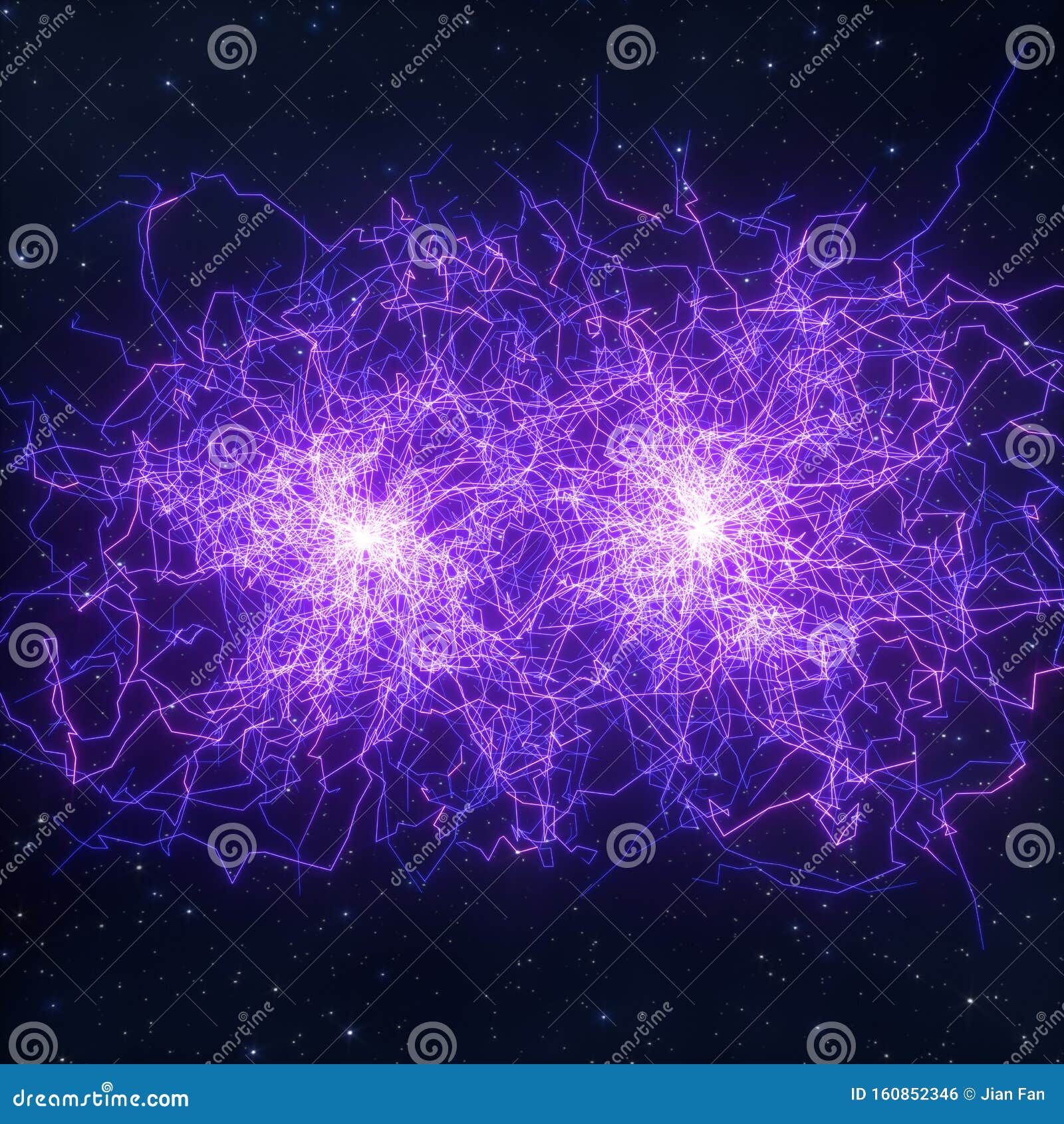 Power Electrical Energy and Lightning Spark, 3d Rendering Stock ...