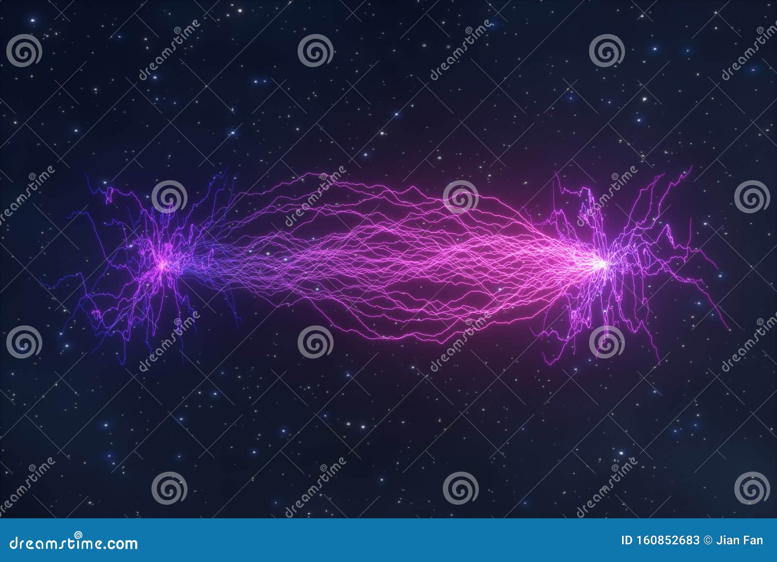 Power Electrical Energy and Lightning Spark, 3d Rendering Stock ...