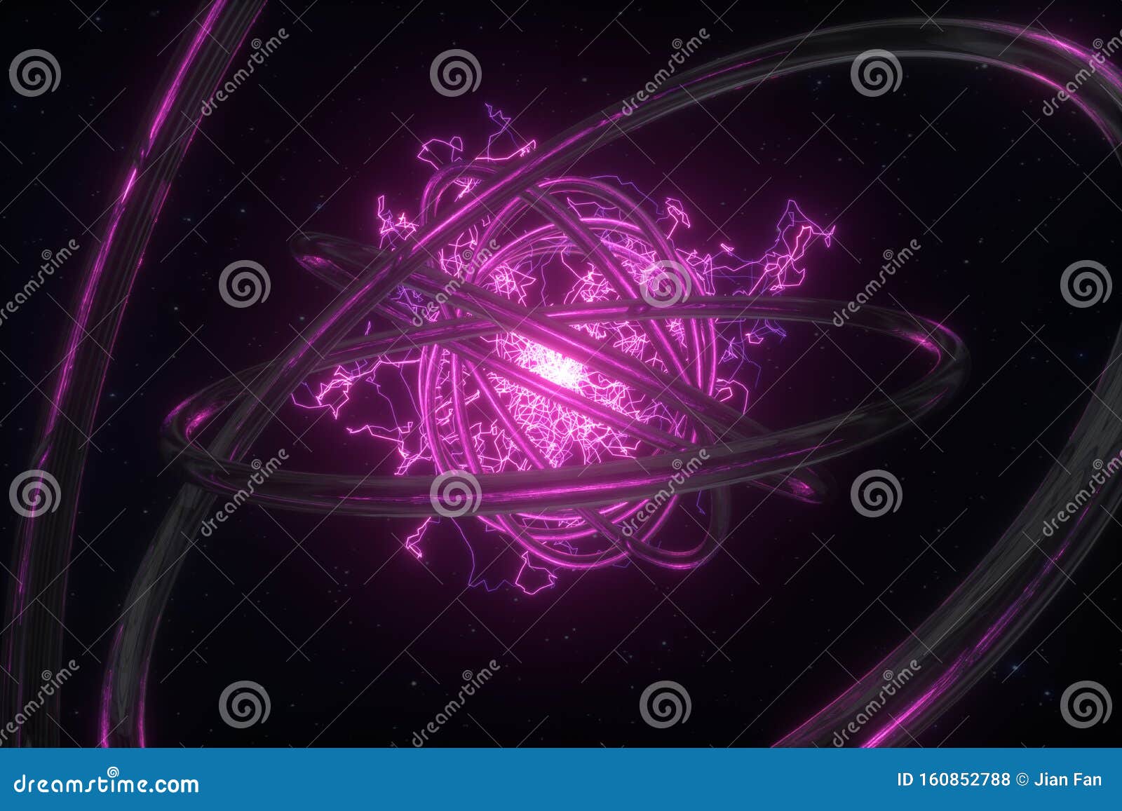 Power Electrical Energy and Lightning Spark, 3d Rendering Stock ...
