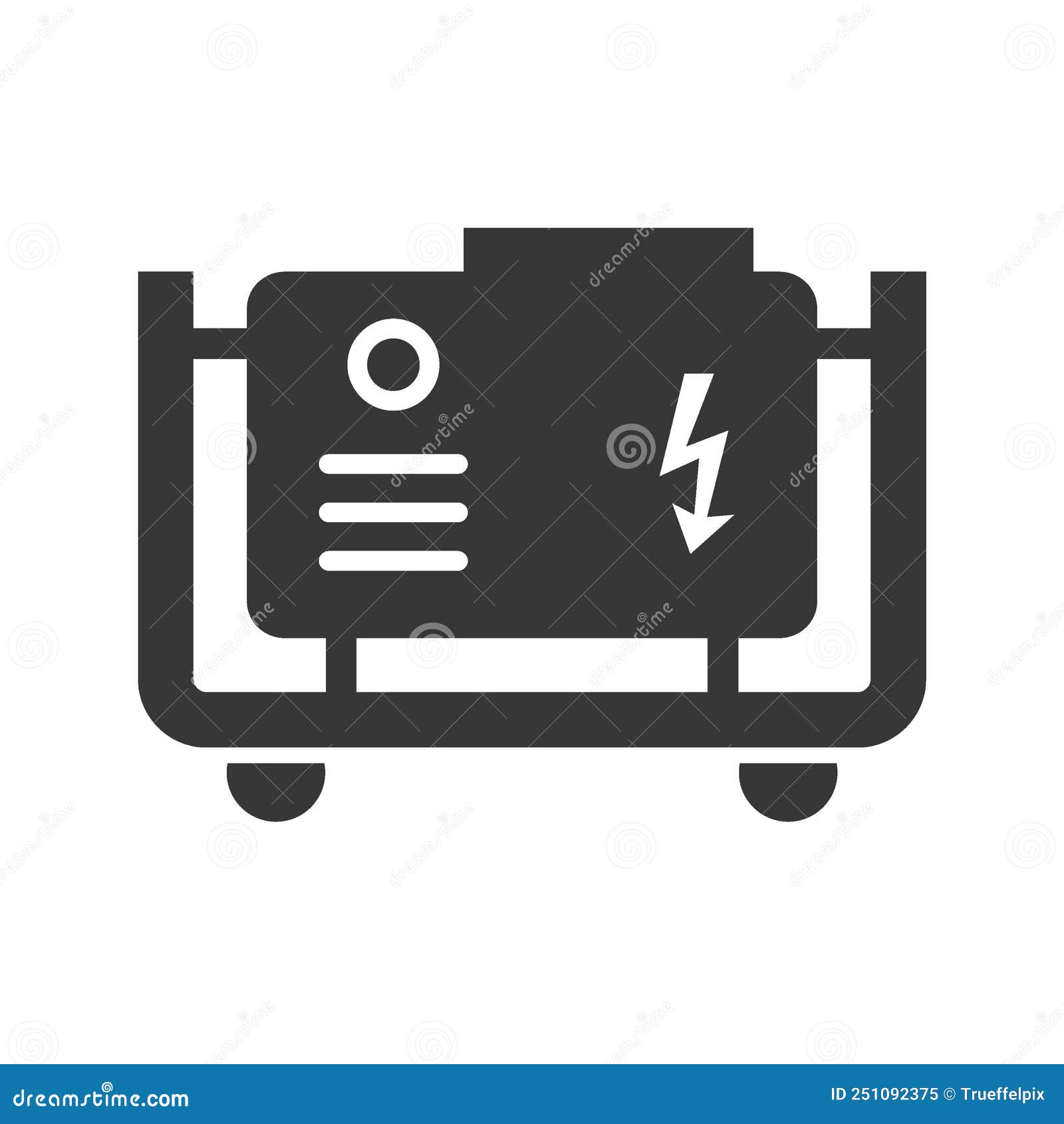Power Emergency Generator Vector Icon Stock Illustration - Illustration ...