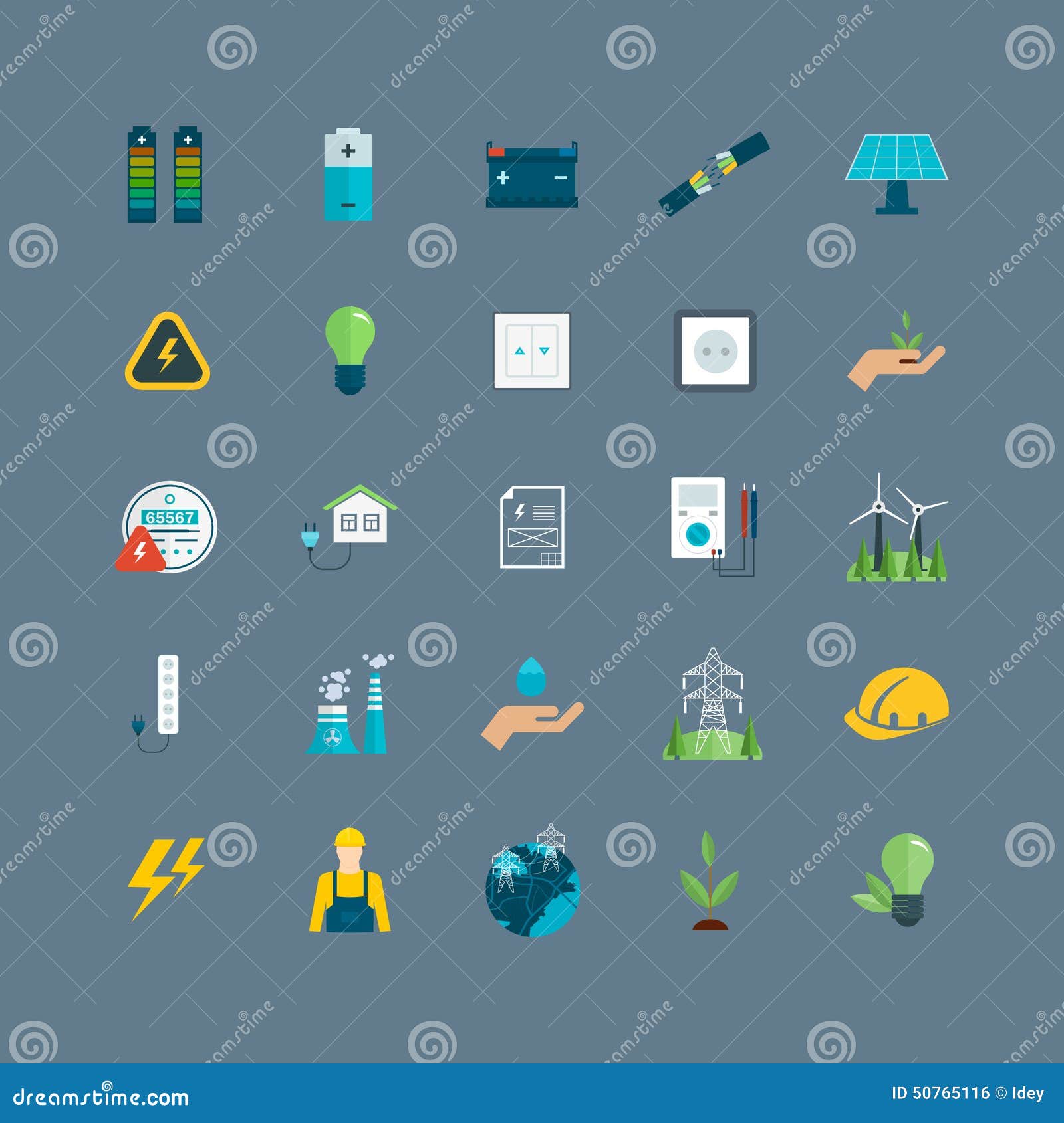 Power Energy, Eco Friendly Icons Stock Vector - Illustration of design ...