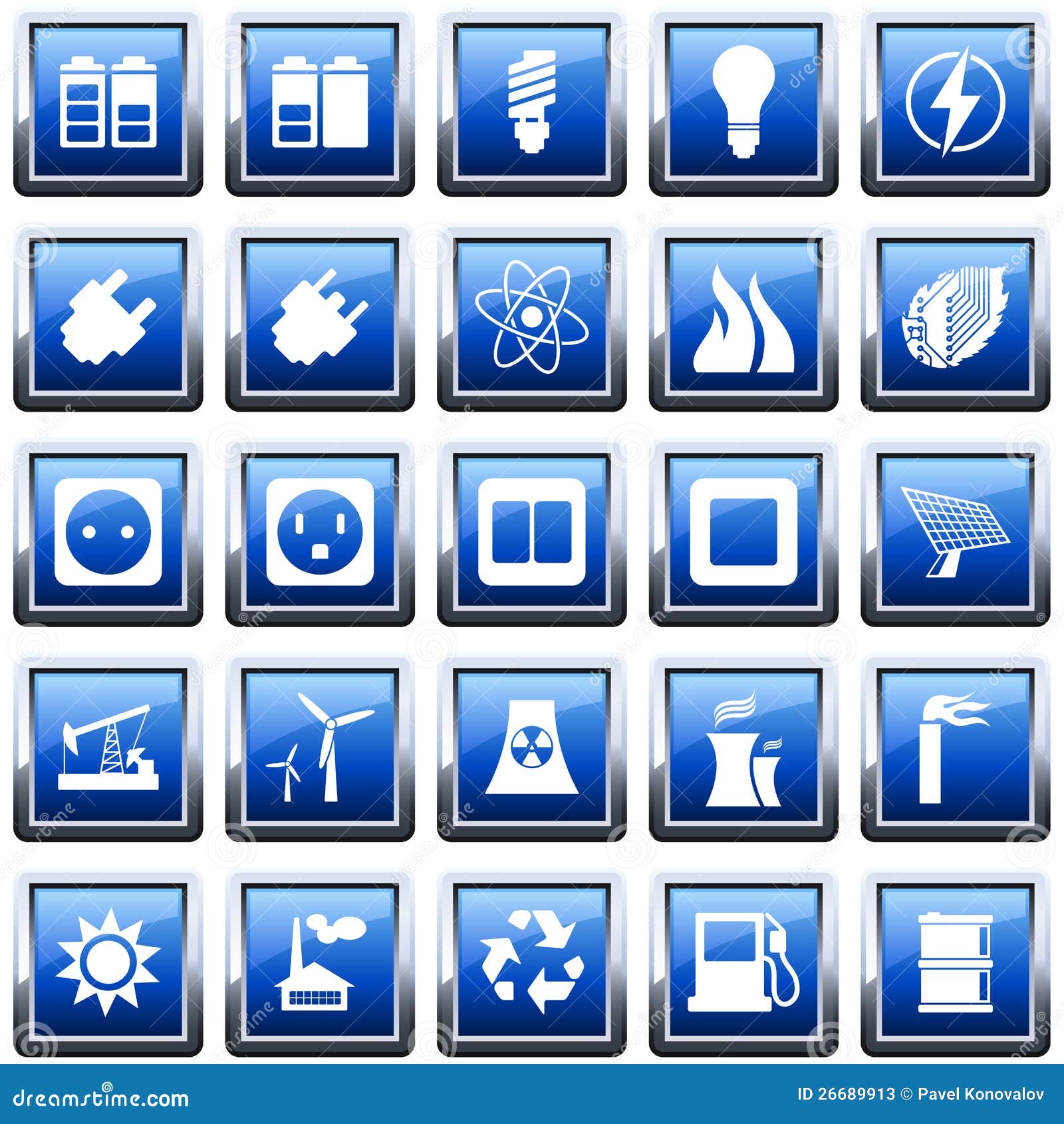 Power and energy icon set stock vector. Illustration of electric - 26689913