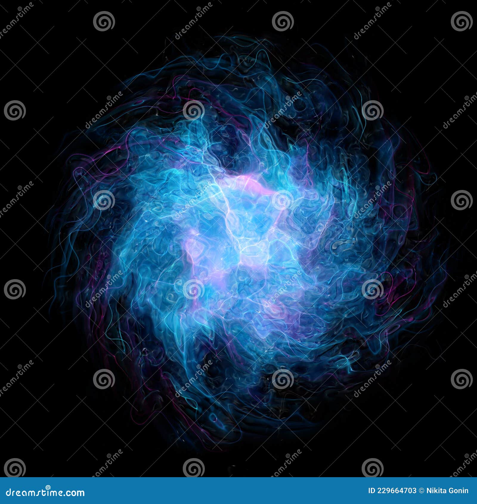 Power Energy Sphere with Electrical Lightnings 3D Rendering ...