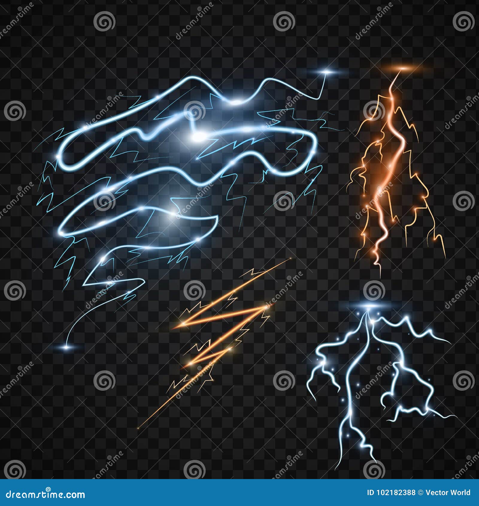 Lightning Bolt Storm Strike Realistic 3d Light Thunder-storm Magic and ...