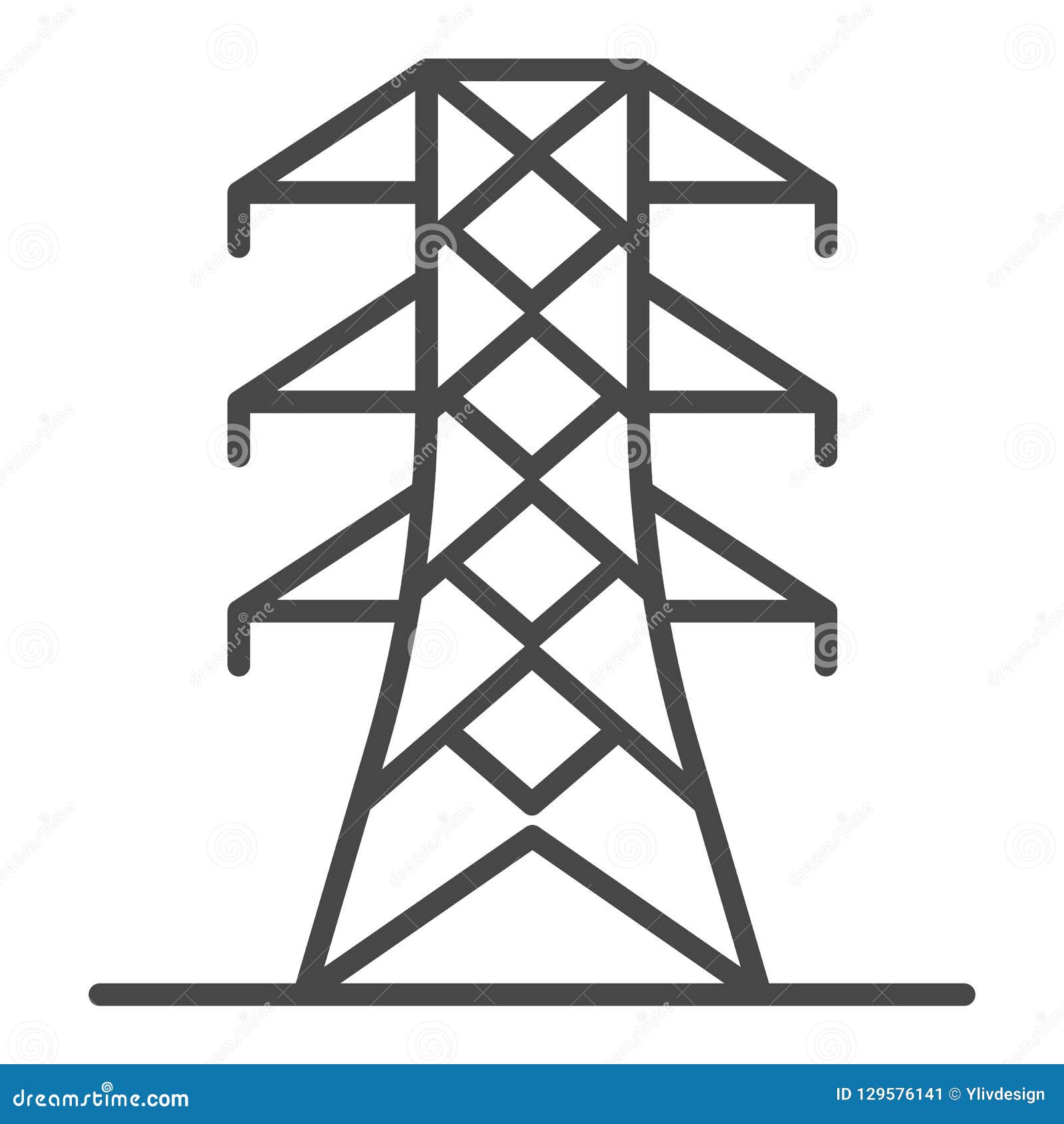 Power Energy Tower Icon, Outline Style Stock Vector - Illustration of ...