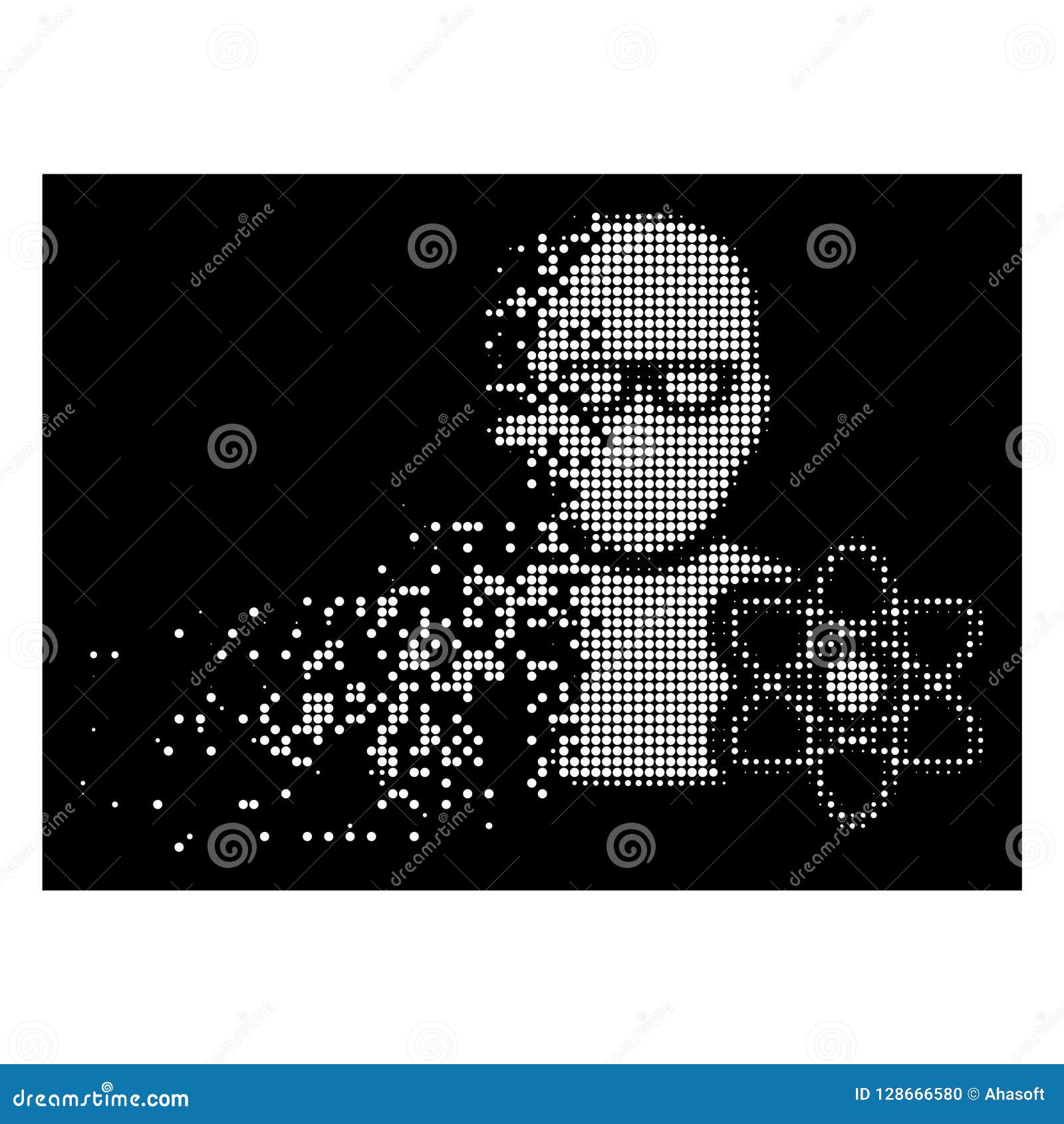 Bright Dissolved Dotted Halftone Power Engineer Icon Stock Vector ...