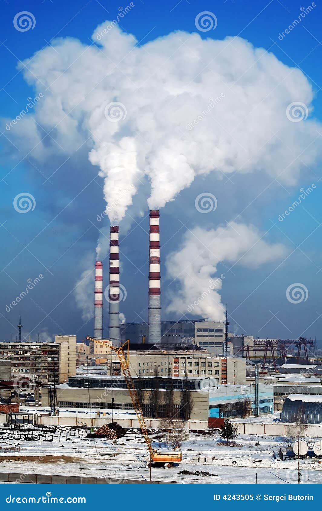Power Factory stock image. Image of blue, factory, energy - 4243505