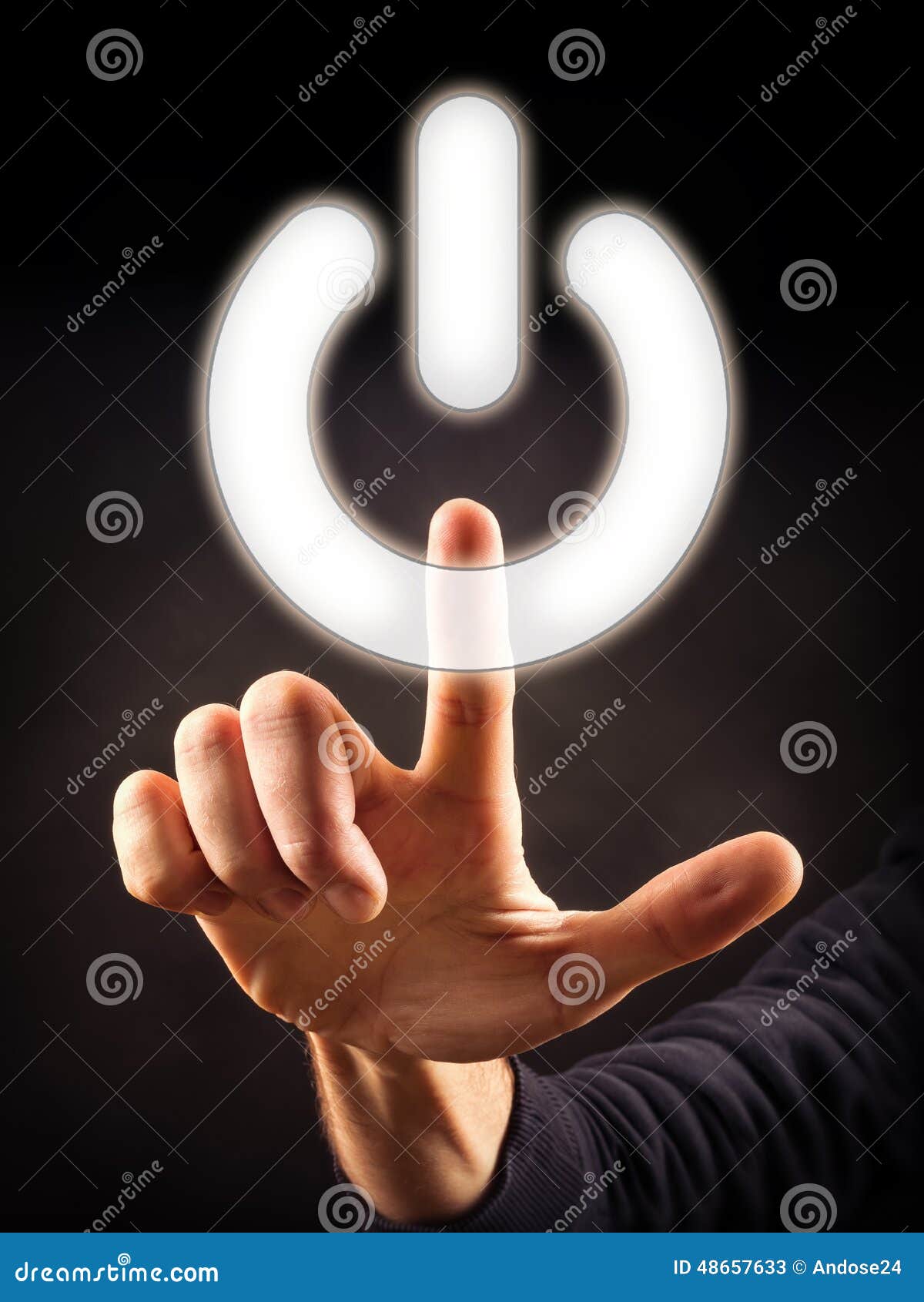Power stock image. Image of pointing, activate, screen - 48657633