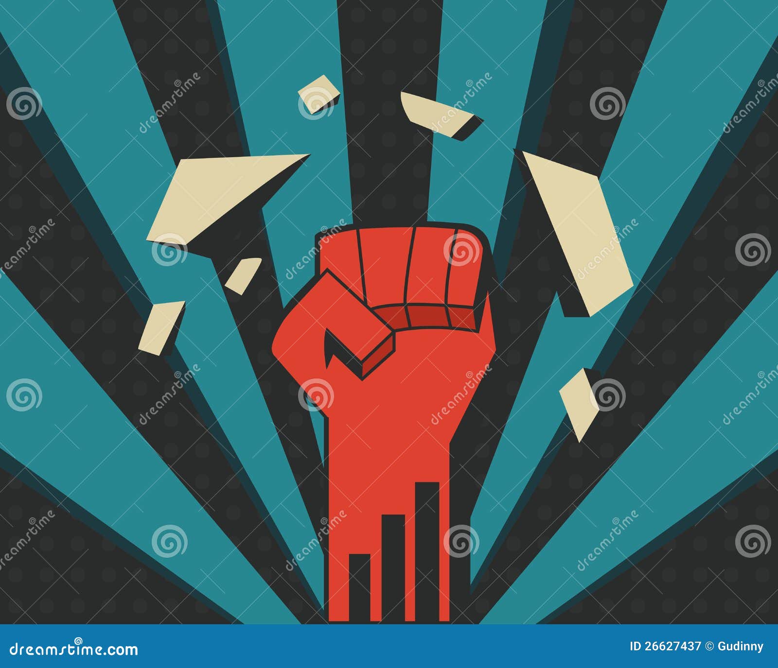 Power Fist Abstract Vector Emblem, Symbol Or Logo Template. Hand ...