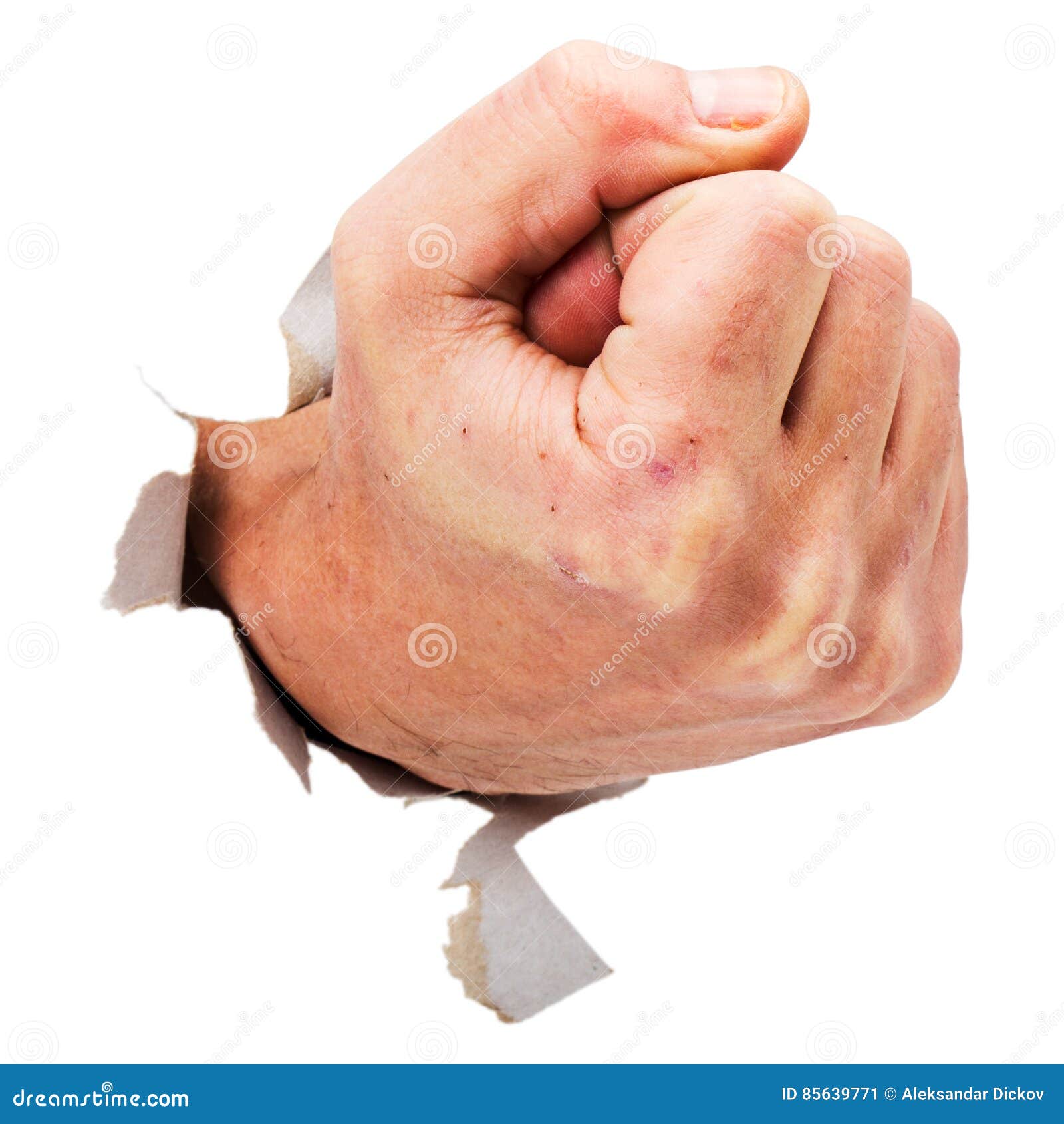 Power Fist Symbol - Yellow Road Sign Isolated On Sky Background With ...