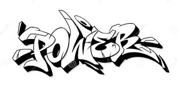 Power Font in Graffiti Style. Vector Illustration. Stock Vector ...