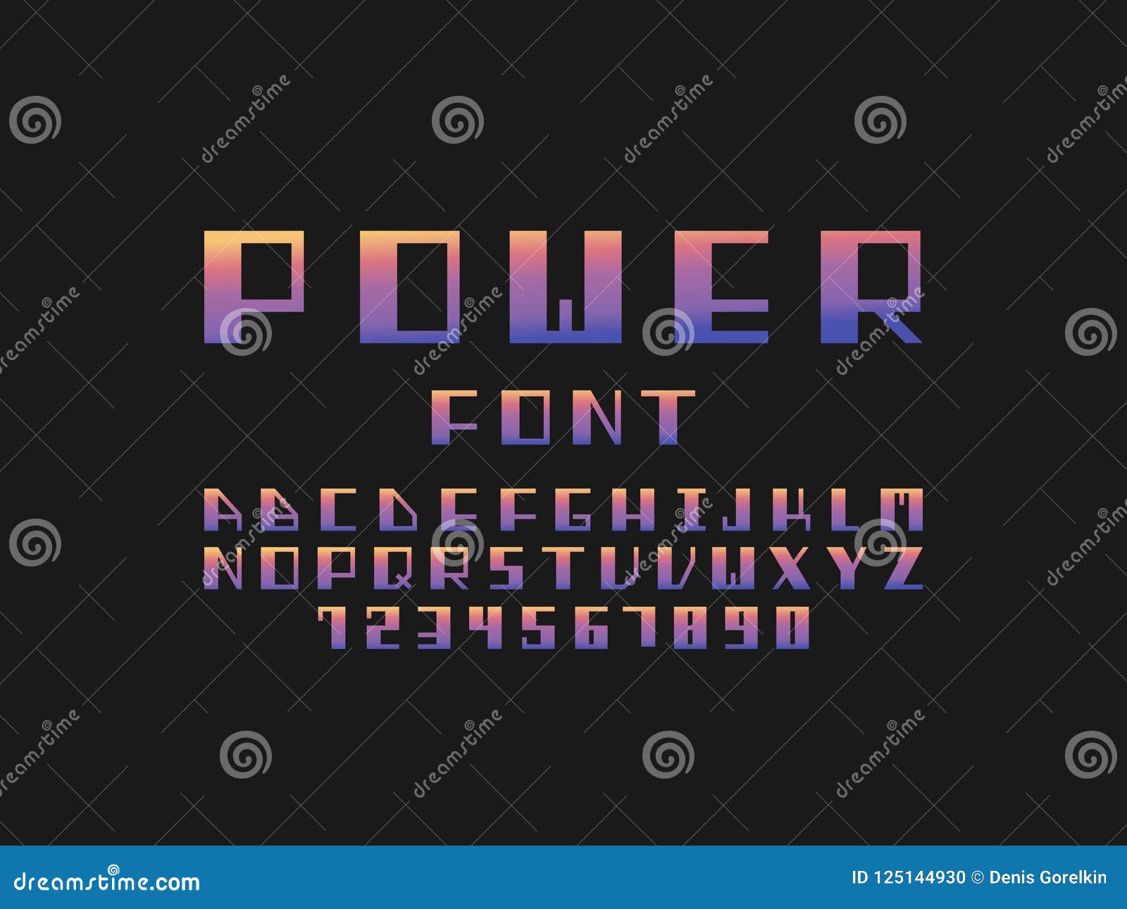 Power Font. Vector Alphabet Stock Vector - Illustration of font, word ...