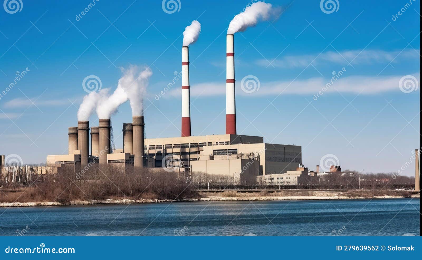 Power Generation Factory Generating Station. Generative AI Stock ...