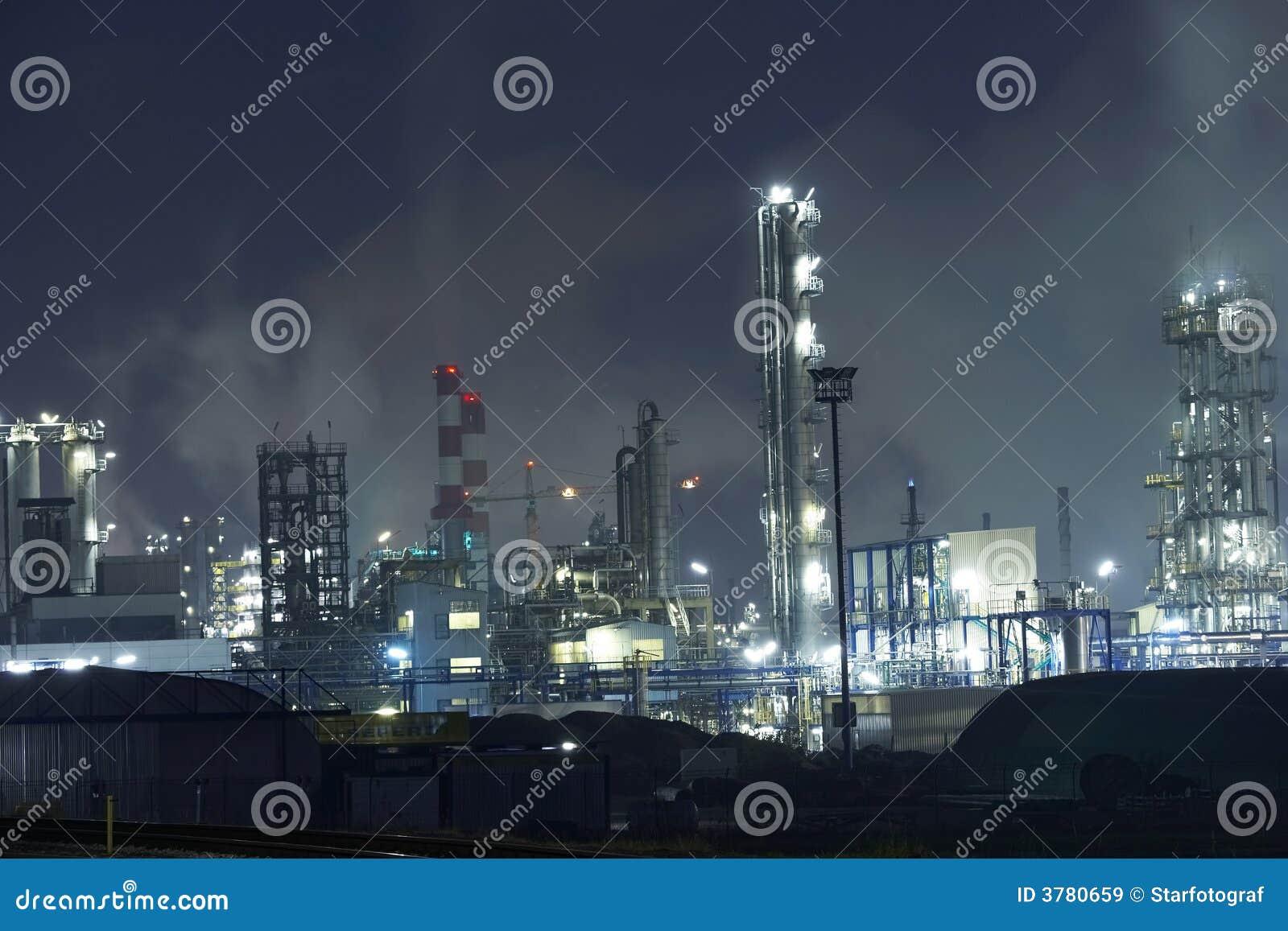 Power Generation Factory at Night Stock Image - Image of industry ...