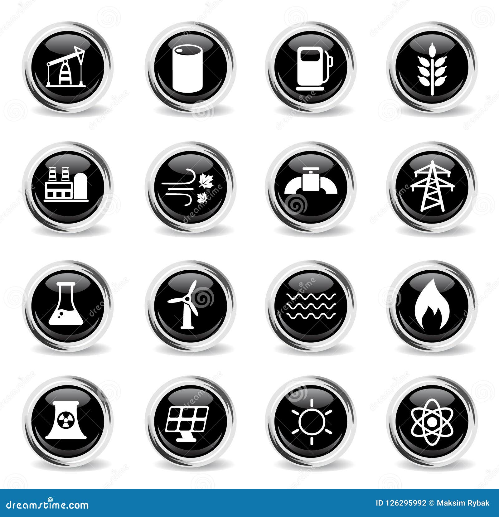 Power generation icon set stock vector. Illustration of line - 126295992