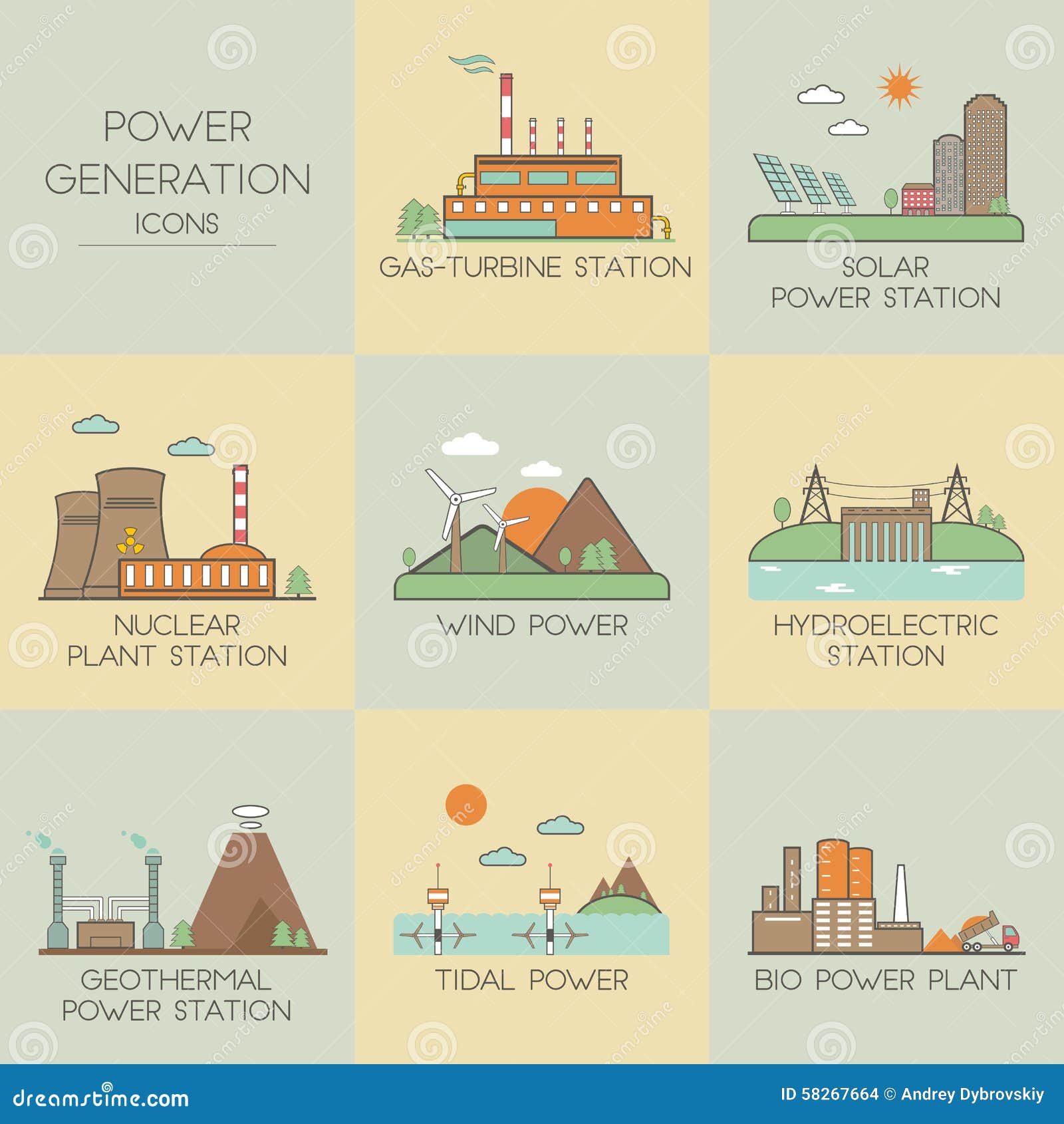 Power generation icons stock vector. Illustration of platform - 58267664