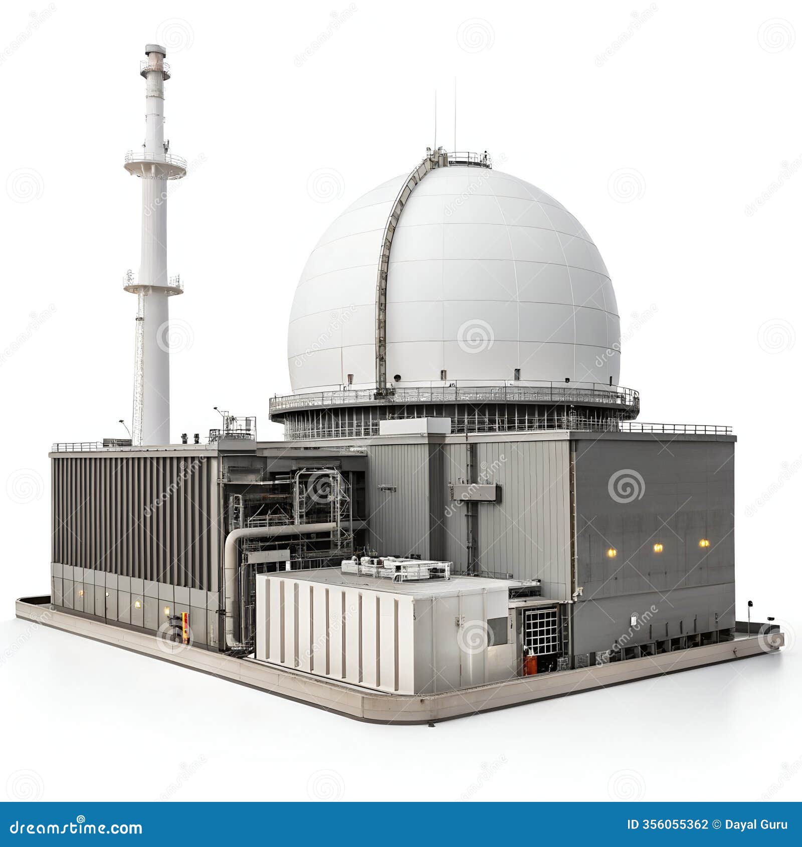 Power Generation Reactor Isolated on White Background Stock ...