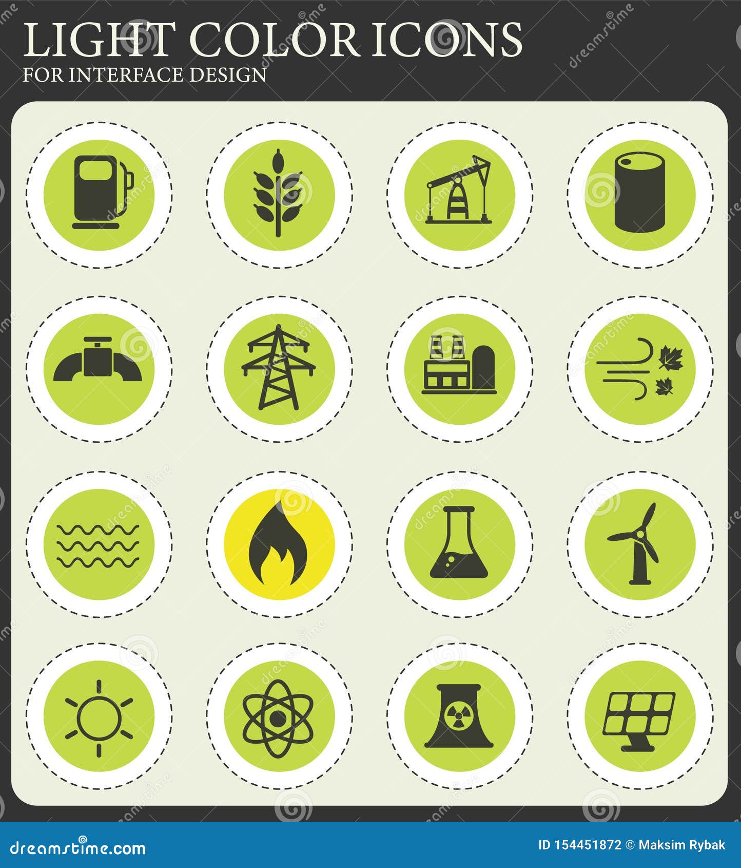 Power generation icon set stock vector. Illustration of wind - 154451872