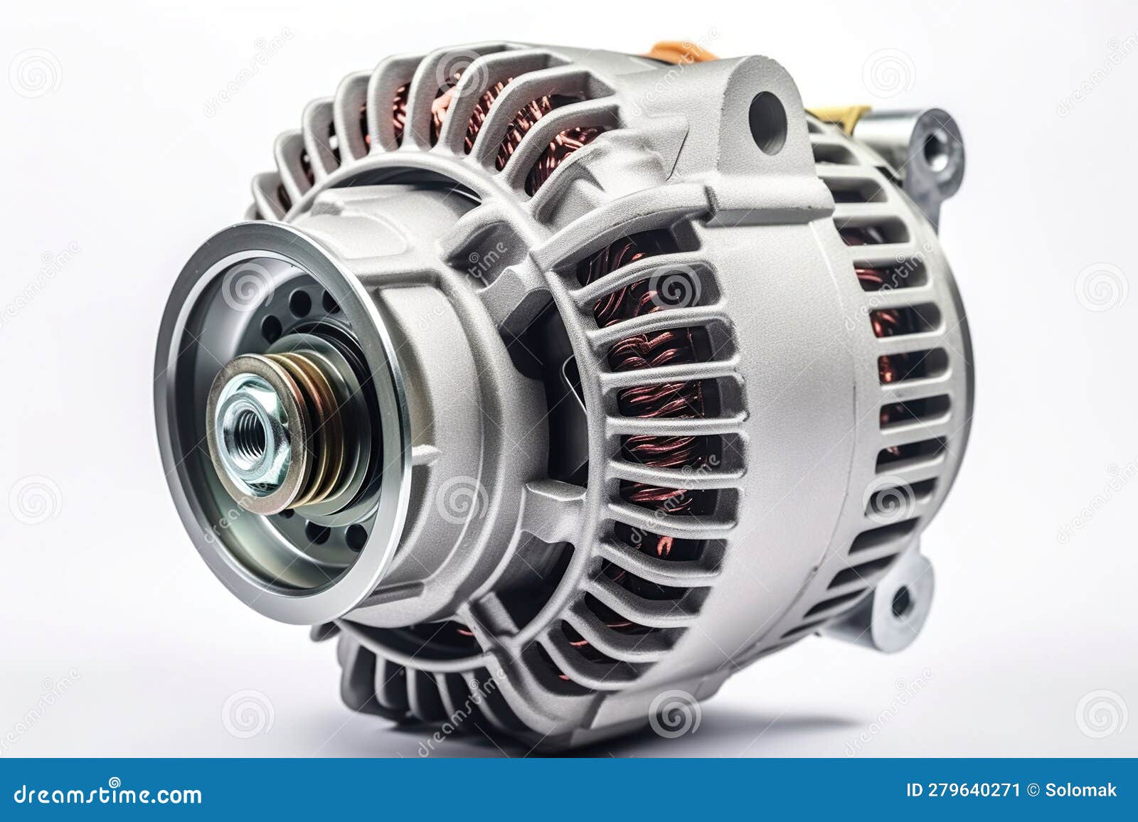 Car Alternator Isolated On White Background. Stock Illustration ...