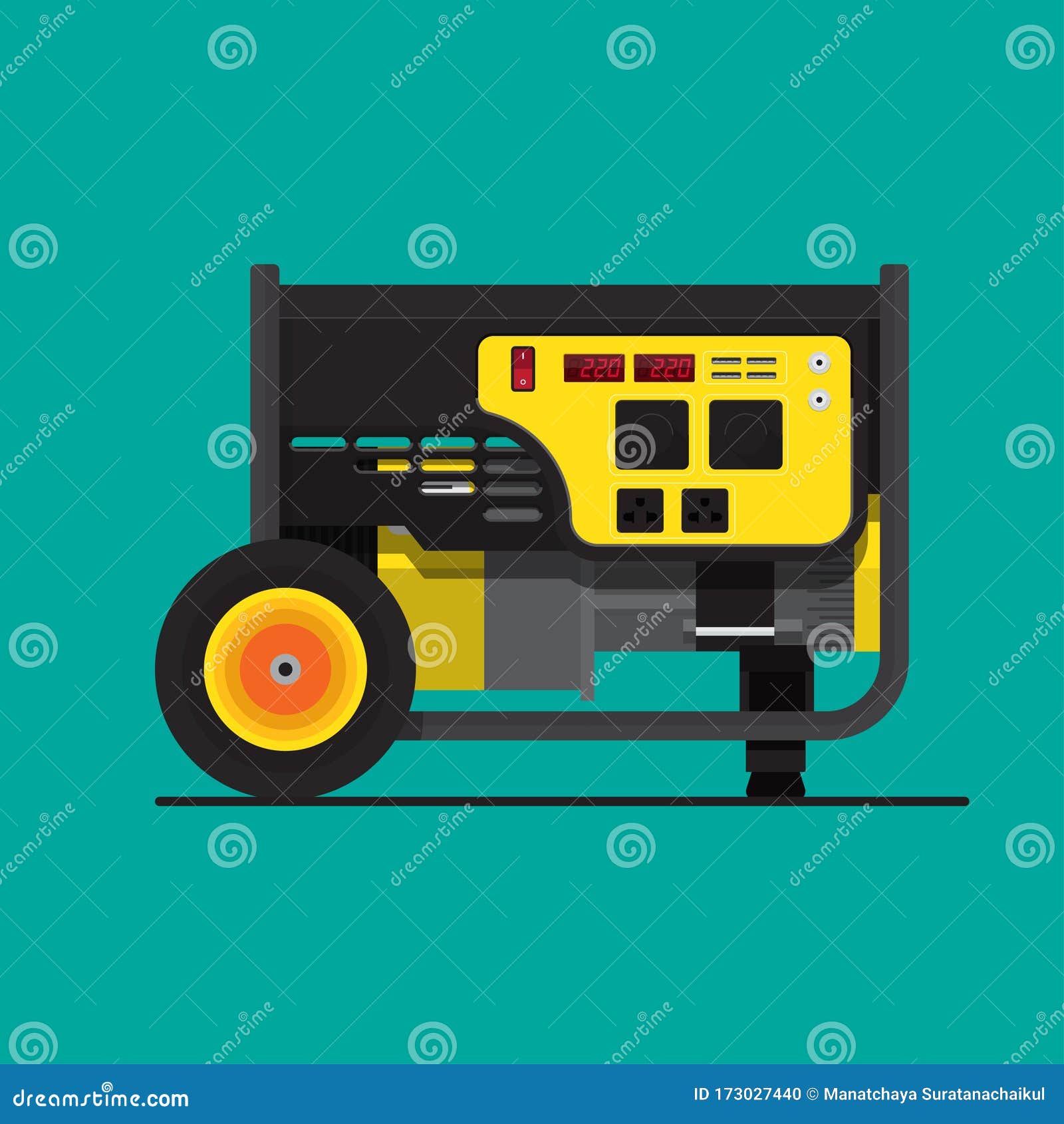 Power generator machine. stock vector. Illustration of equipment ...