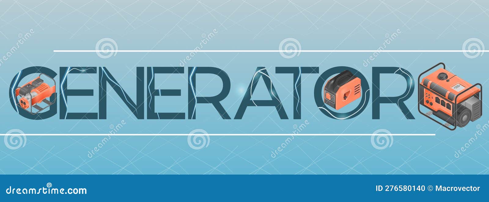Power Generator Text Composition Stock Illustration - Illustration of ...