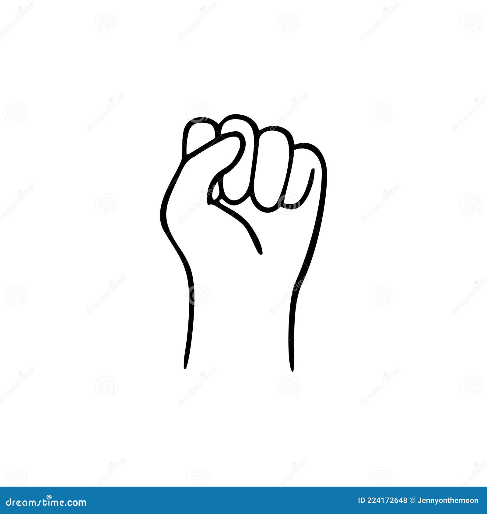 Power Gesture Human Hand. Vector Doodle Illustration. Stock Vector ...