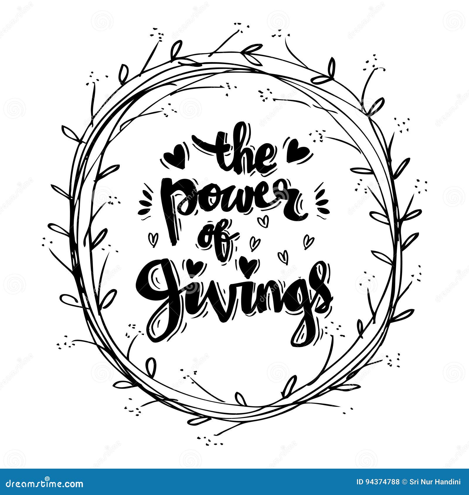The power of givings. stock vector. Illustration of hope - 94374788
