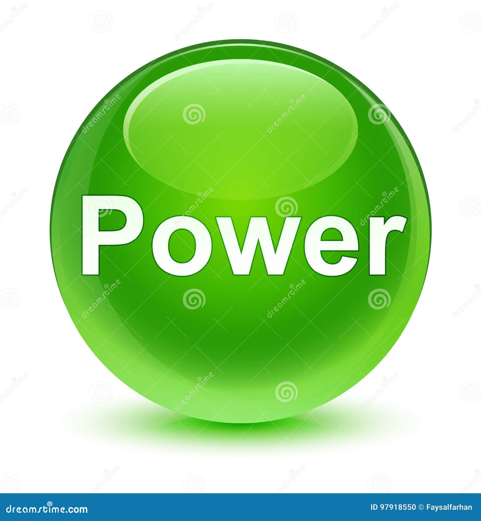 Power Glassy Green Round Button Stock Illustration - Illustration of ...