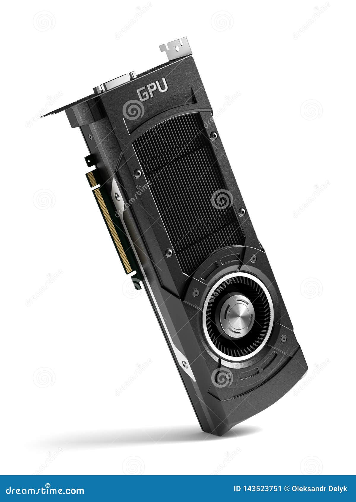 Power GPU Graphic Card Isolated on White Background 3d Stock ...