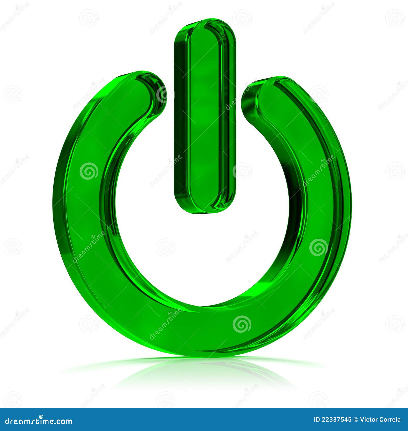 Power on Green Icon stock illustration. Illustration of single - 22337545